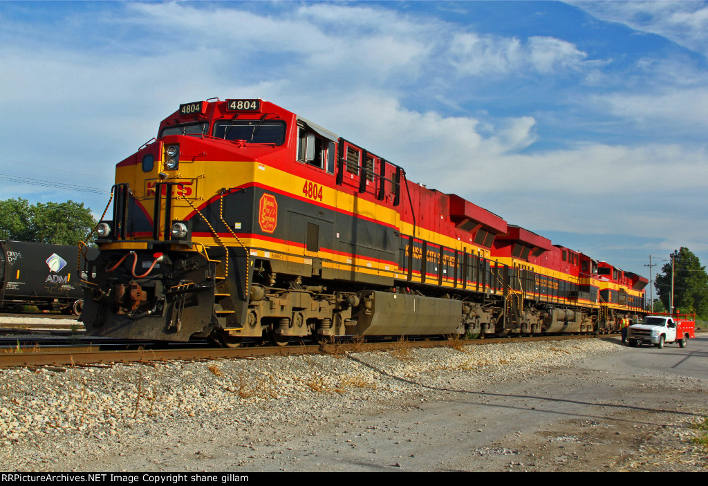 KCS 4804 Sits with other's in the CN yard.